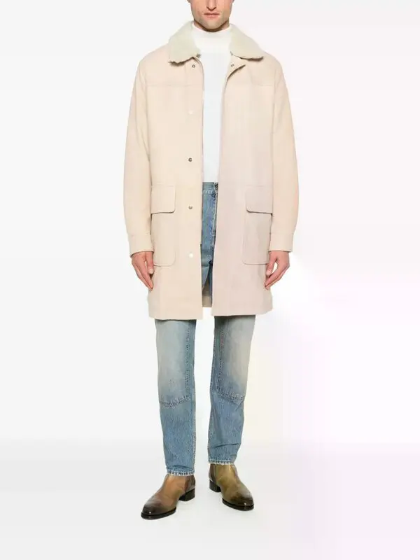 Eleventy Leather Shearling-collar Parka