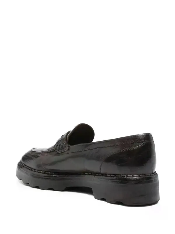Eleventy Embedded-coin Leather Loafers
