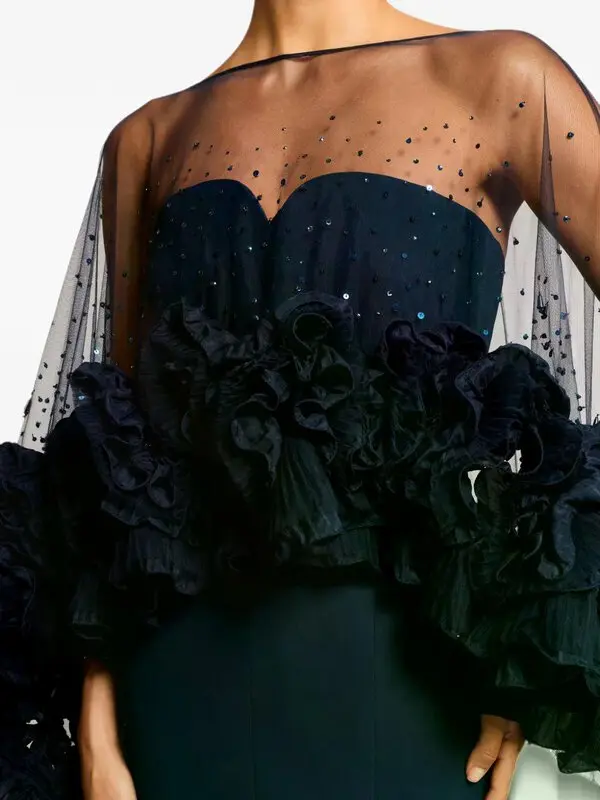 Jenny Packham Petal Bloom Ruffle-detailed Cape