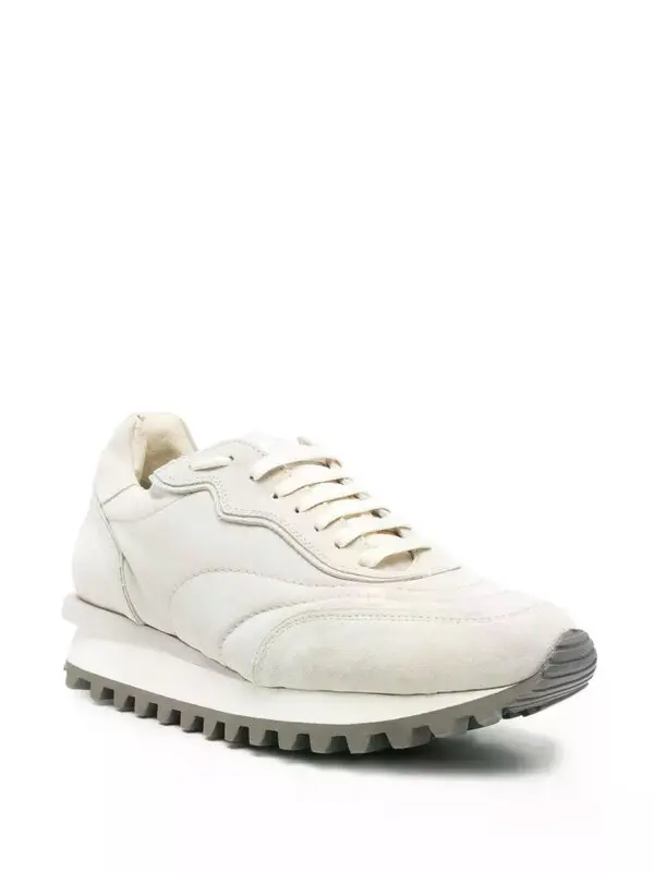 Eleventy Suede Panelled Trainers - Neutrals