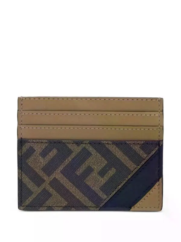 Fendi Leather Ff-pattern Cardholder - Brown