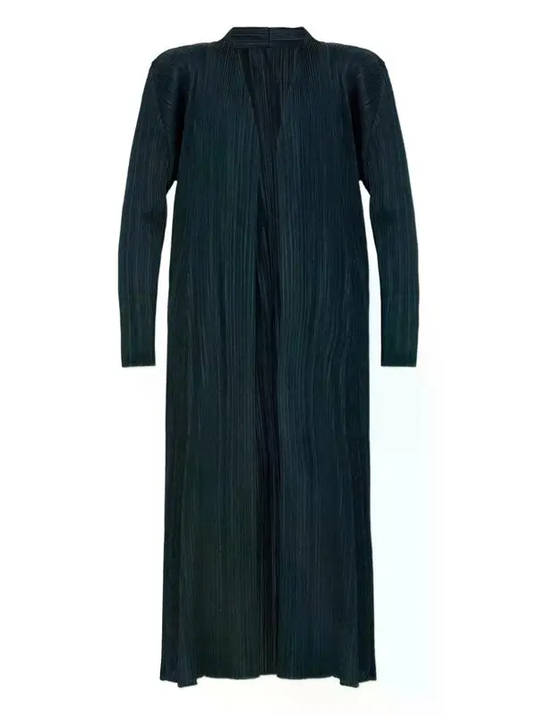 Issey Miyake Pleated Long-sleeve Coat - Grey
