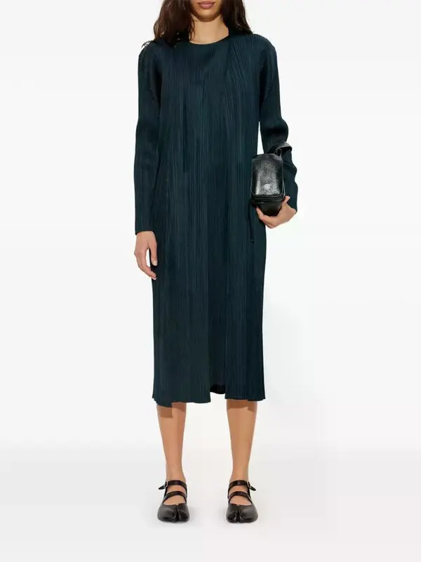 Issey Miyake Pleated Long-sleeve Coat - Grey