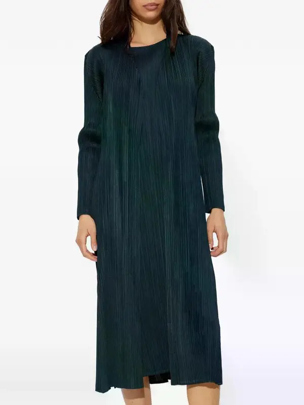 Issey Miyake Pleated Long-sleeve Coat - Grey