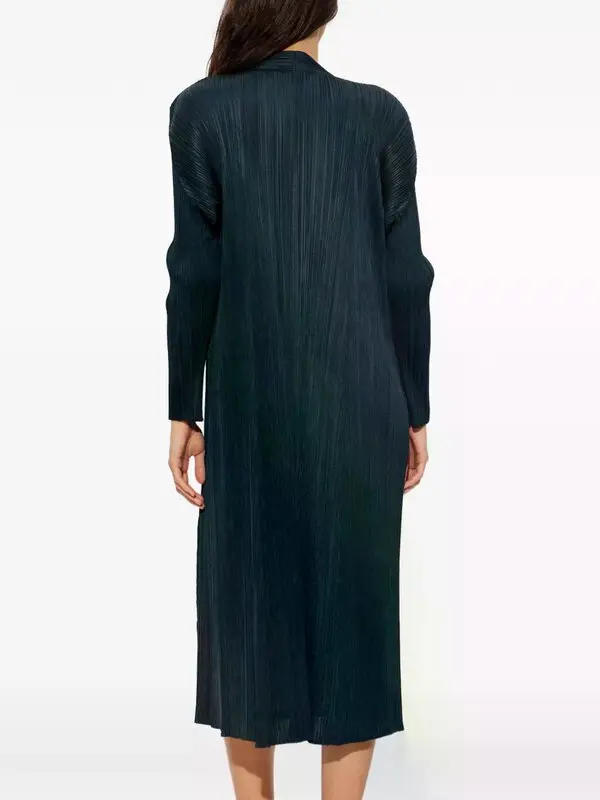 Issey Miyake Pleated Long-sleeve Coat - Grey