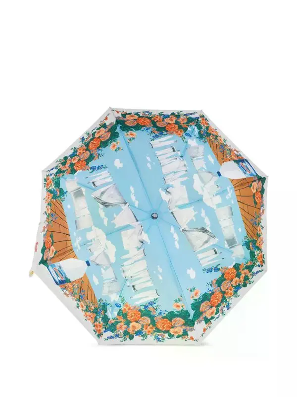 Moschino Floral-print Umbrella - Blue