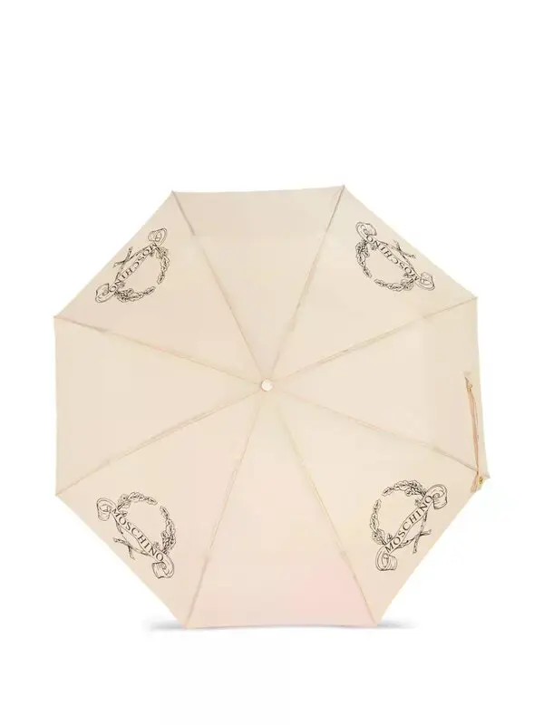 Moschino Logo-print Umbrella - Neutrals