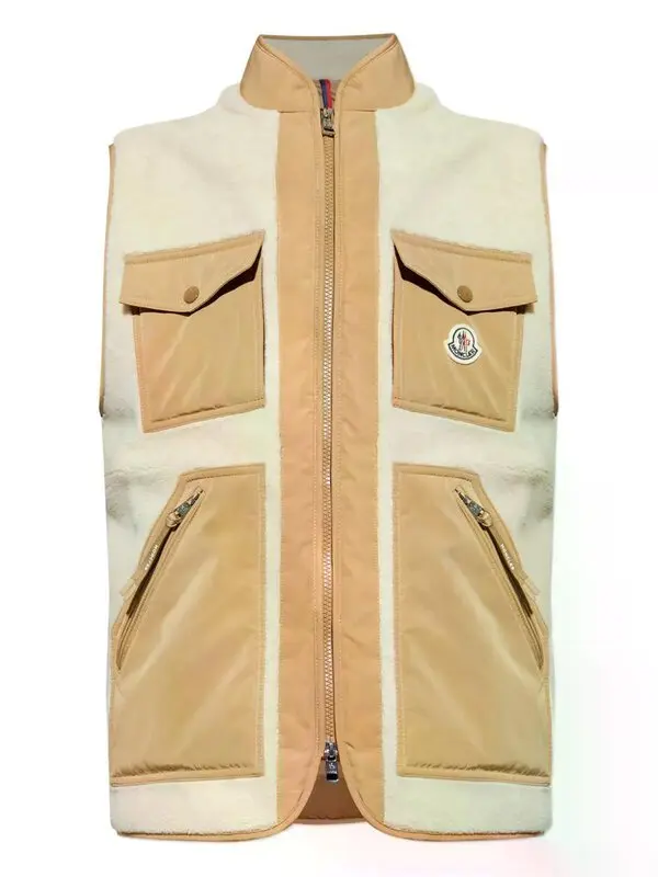 Moncler Padded Fleece Gilet - Neutrals