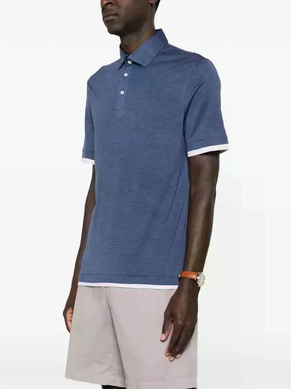 Brunello Cucinelli Button Trim Polo Shirt