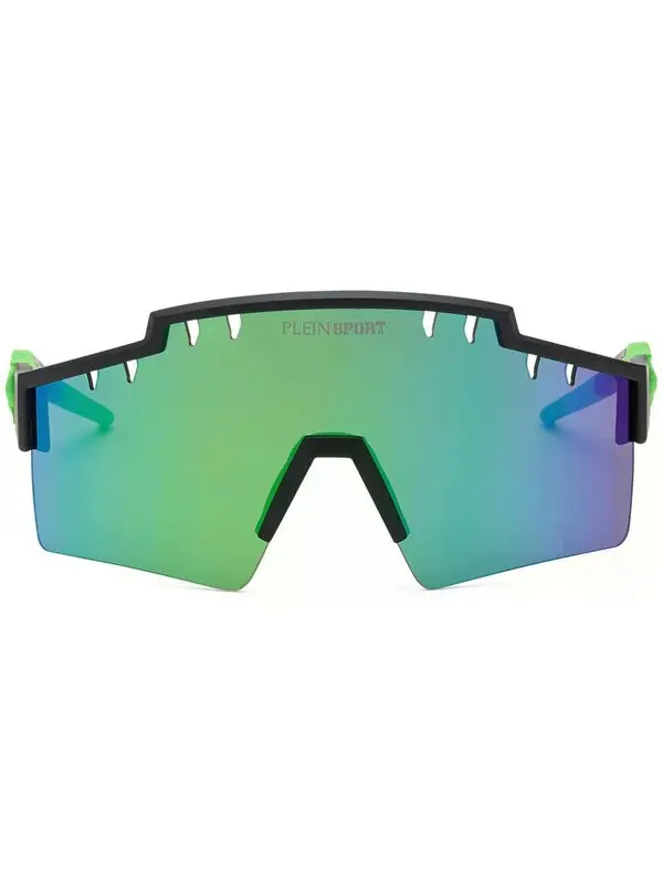 PLEIN SPORT Shield-frame Mirrored Sunglasses - Blue