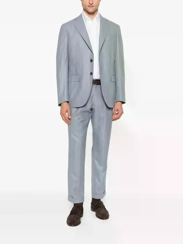 Eleventy Pinstripe Single-breasted Suit - Blue