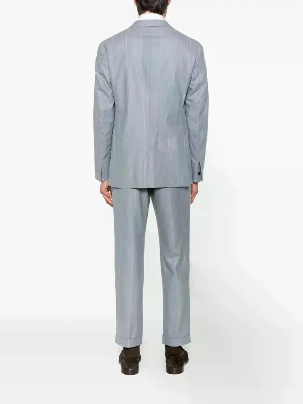 Eleventy Pinstripe Single-breasted Suit - Blue
