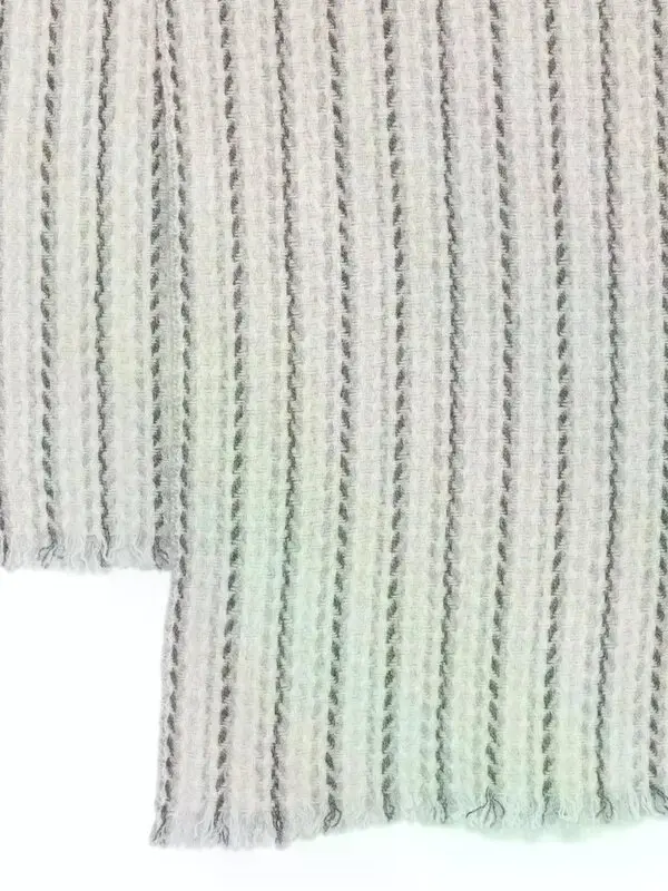 Eleventy Striped Frayed-edge Scarf