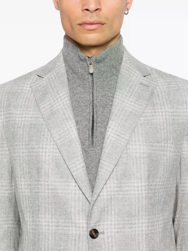 Eleventy Checked Single-breasted Blazer