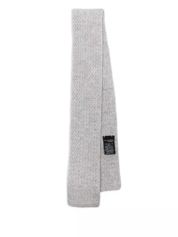 Eleventy Knitted Cashmere Tie - Grey