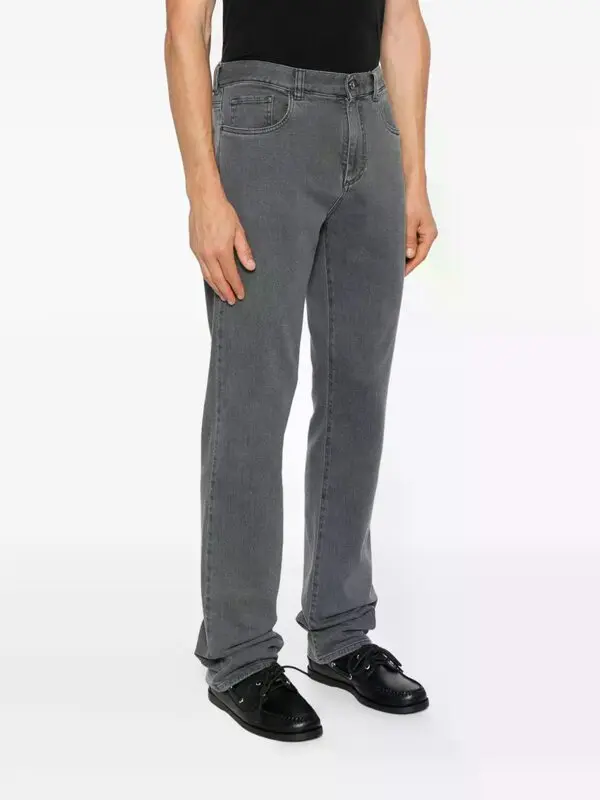 Canali Cotton-blend Straight-leg Jeans - Grey