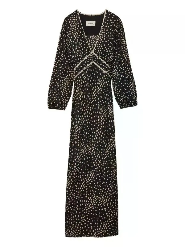 Ba&sh Derby Polka-dot V-neck Maxi Dress