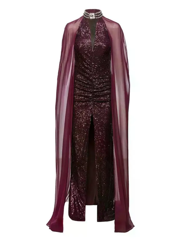 NISSA Sequin-embellished Maxi Dress