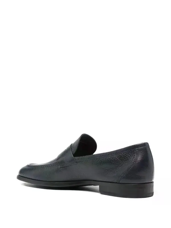 Magnanni Almond-toe Leather Loafers - Blue