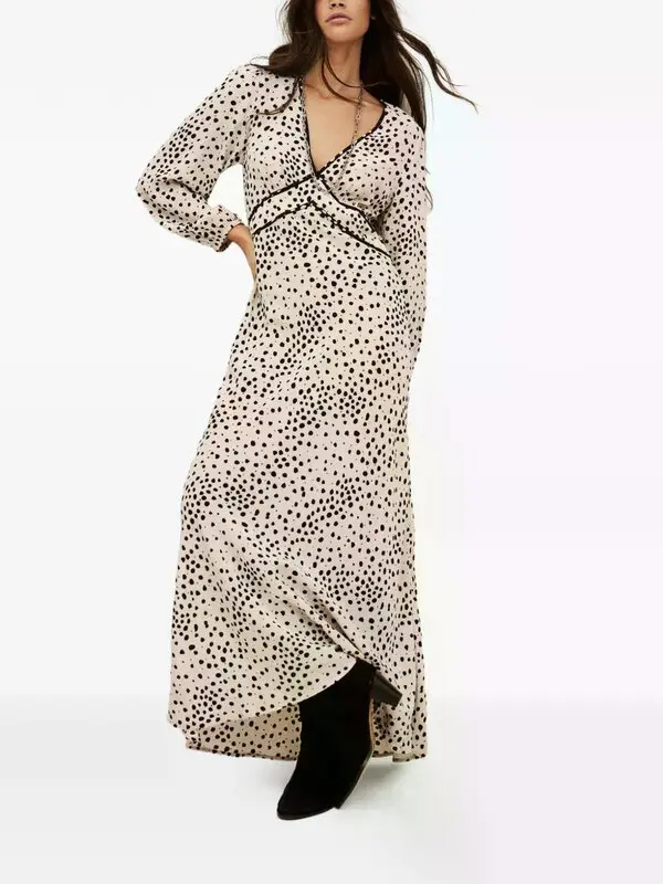 Ba&sh Polka-dot V-neck Maxi Dress