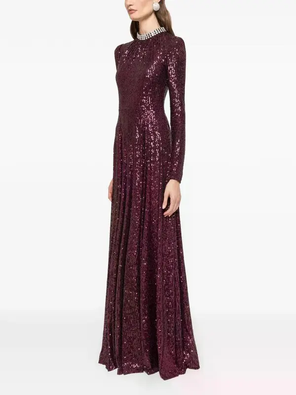 NISSA Sequin-embellished Maxi Dress