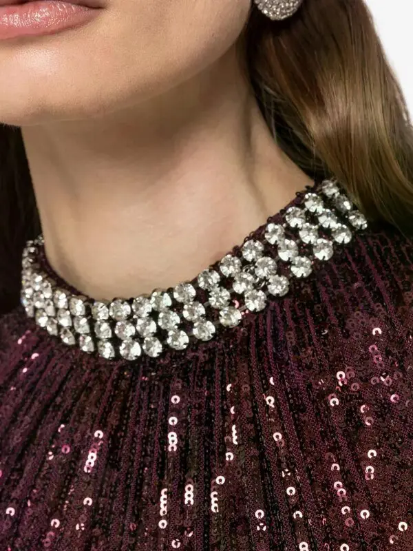 NISSA Sequin-embellished Maxi Dress
