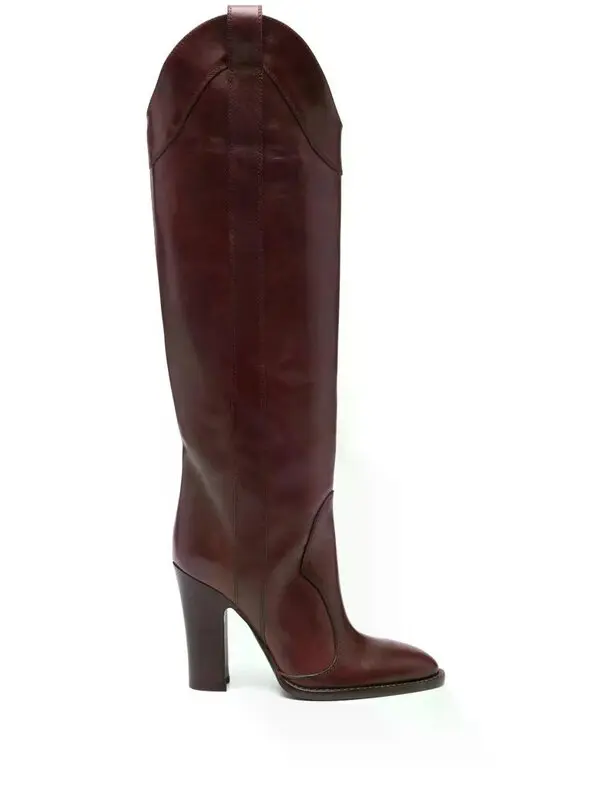 Paris Texas 105mm Block-heel Pointed-toe Boots