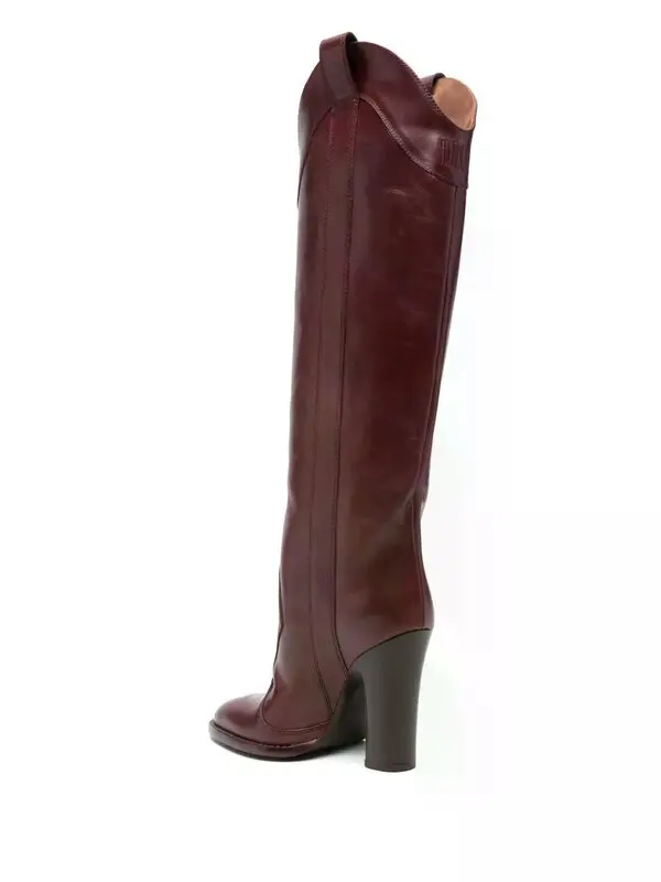 Paris Texas 105mm Block-heel Pointed-toe Boots
