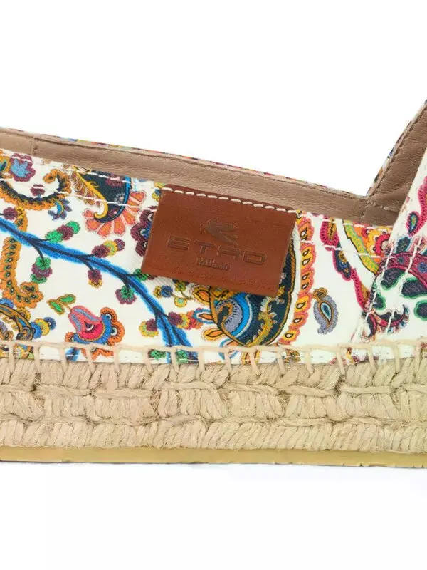 Etro Printed Cotton Espadrilles - White