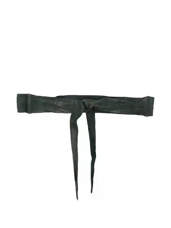 SOMMET Leather Tie Belt - Green