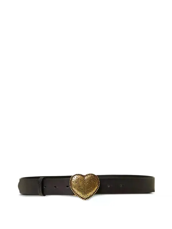 TWINSET Heart-buckle Leather Belt - Black