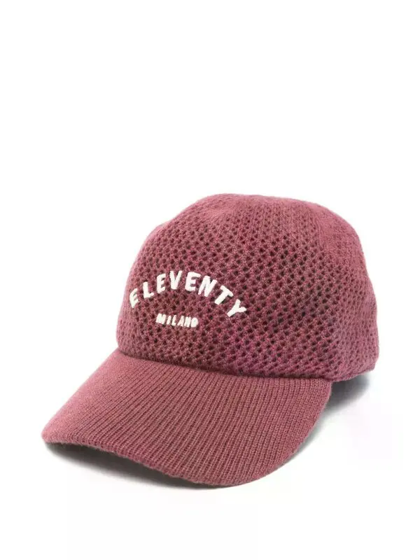 Eleventy Logo-embroidered Cashmere Hat - Red
