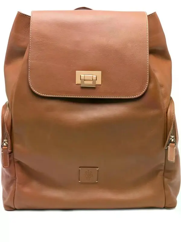 Eleventy Leather Backpack - Brown