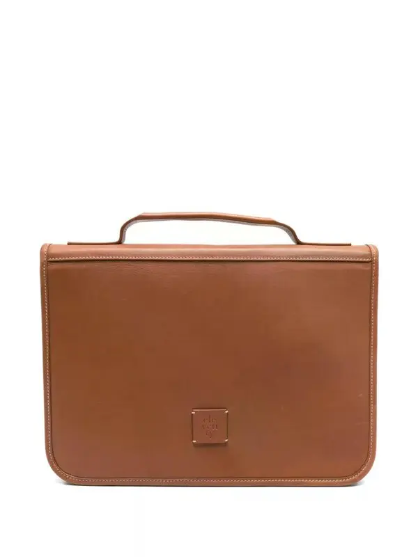 Eleventy Leather Laptop Bag - Brown