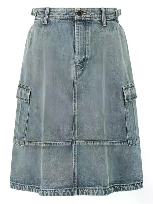 Balenciaga Cargo Denim Midi Skirt