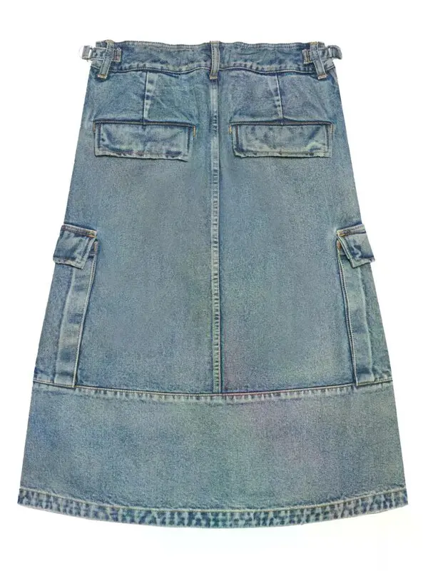 Balenciaga Cargo Denim Midi Skirt