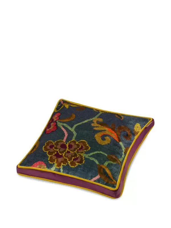 Etro Floral-motif Striped Cushion