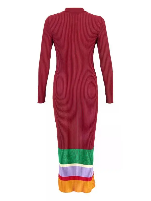 PAULA Striped Knitted Midi Dress