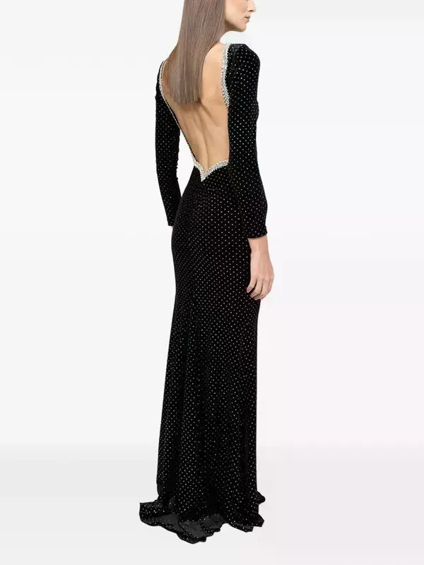 NISSA Backless Textured Maxi Dress