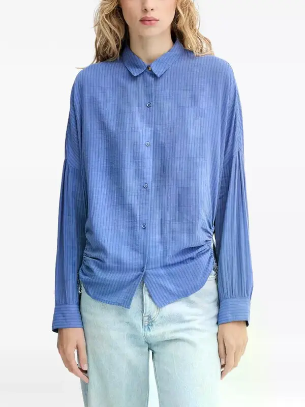SESSUN Drawstring Textured Shirt