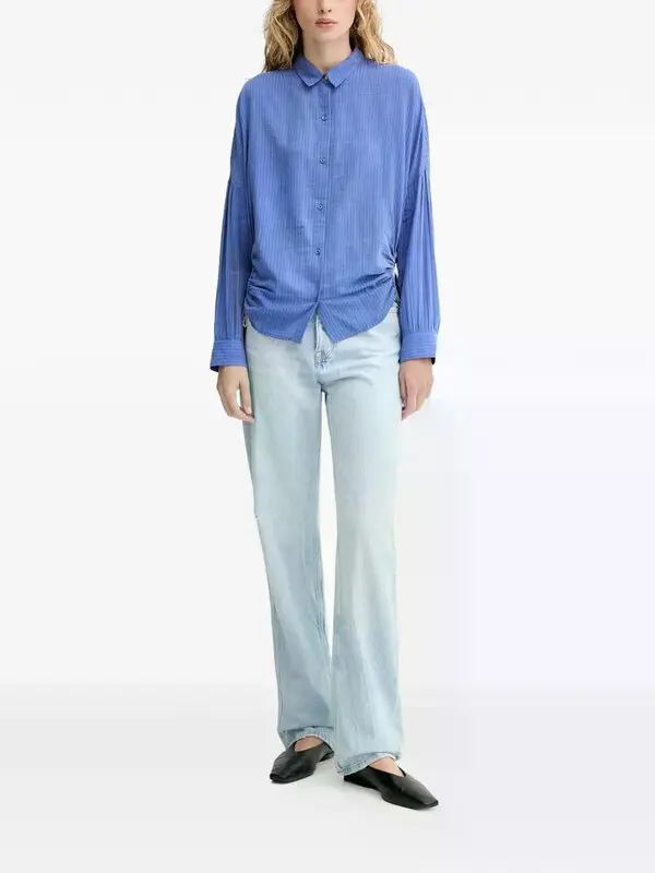 SESSUN Drawstring Textured Shirt