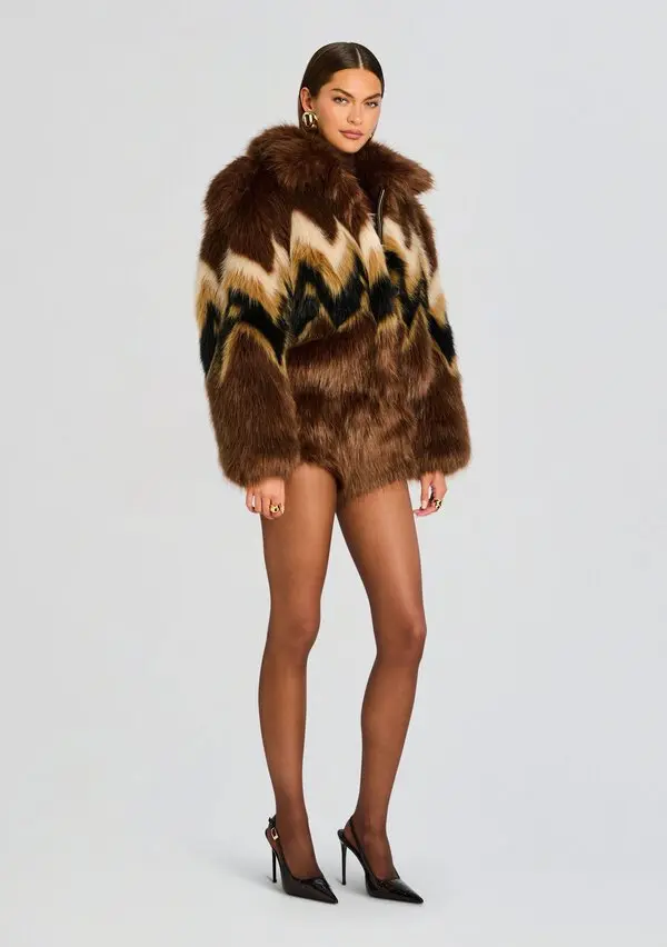 Retrofete Ismay Faux Fur Bomber
