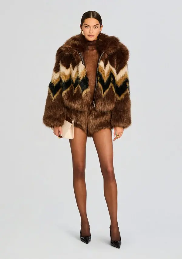 Retrofete Ismay Faux Fur Bomber