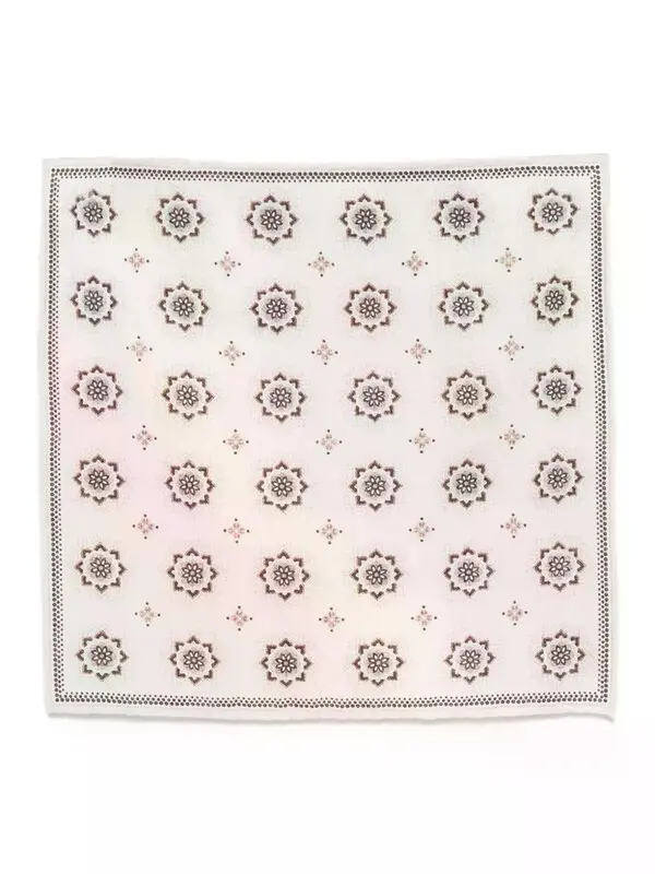 Eleventy Floral-pattern Pocket Square - Neutrals