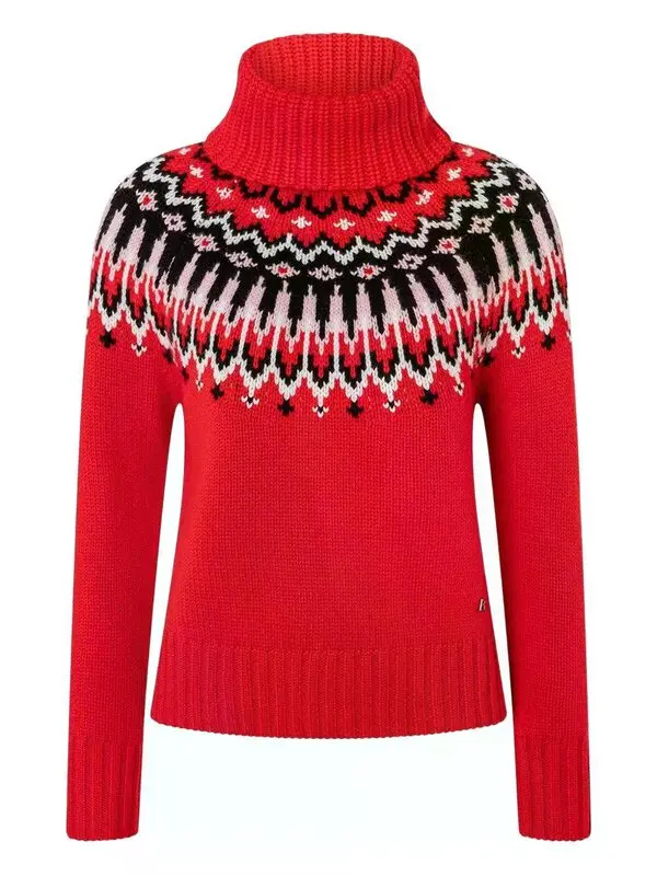 Bogner Fair Isle Intarsia Knit Ingrid Sweater - Red
