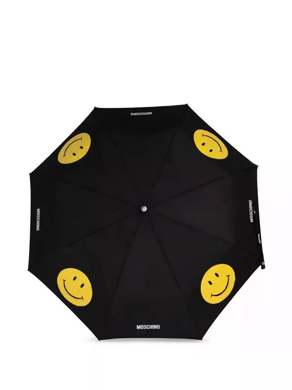 Moschino Smiley Face-print Umbrella - Black