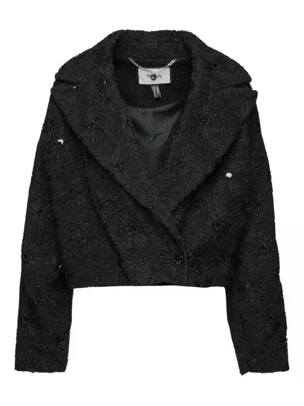 NISSA Bead-embellished Bouclé Jacket