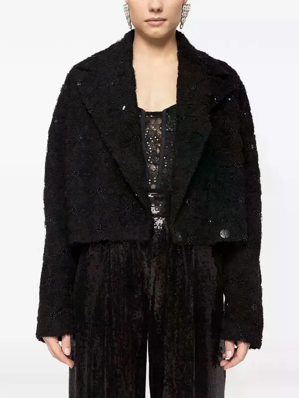 NISSA Bead-embellished Bouclé Jacket