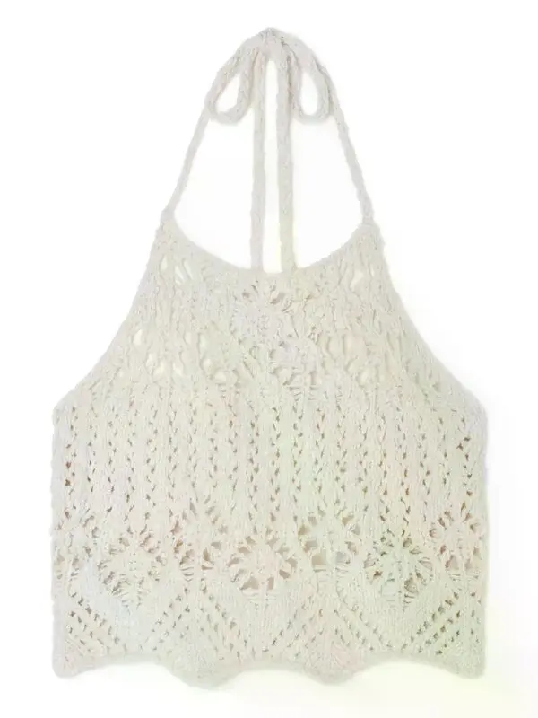 Alanui Lagoon Romance Crochet Top - White