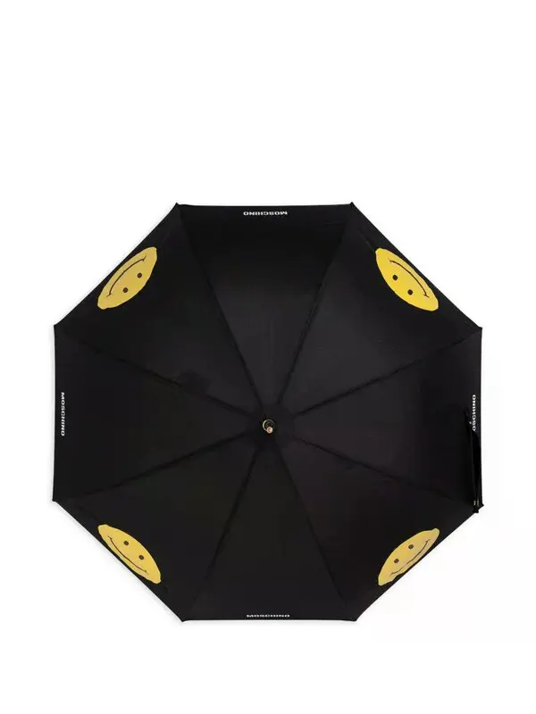 Moschino Smiley Logo-print Umbrella - Black